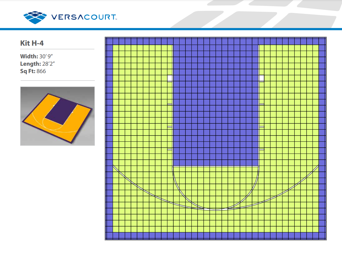 Basketball Court Kit - Half Court 30'9" x 28'2" (H4) | DIY Court Canada
